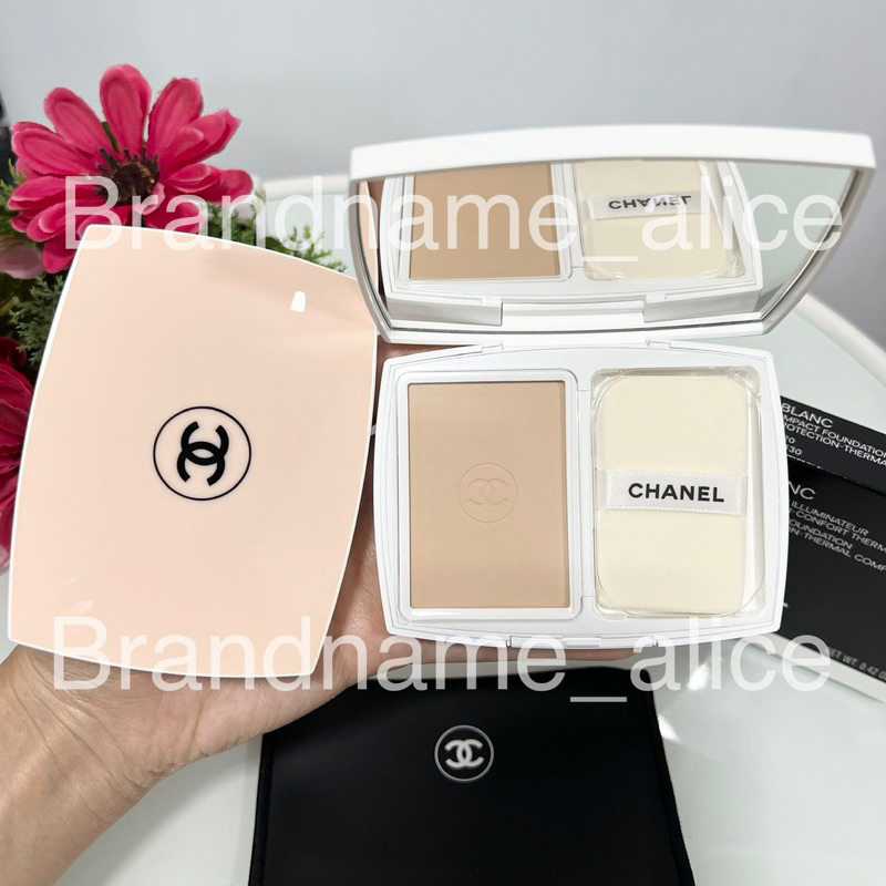 แท้💯 Chanel le blanc brightening compact foundation 12g แป้งผสมรองพื้น ...