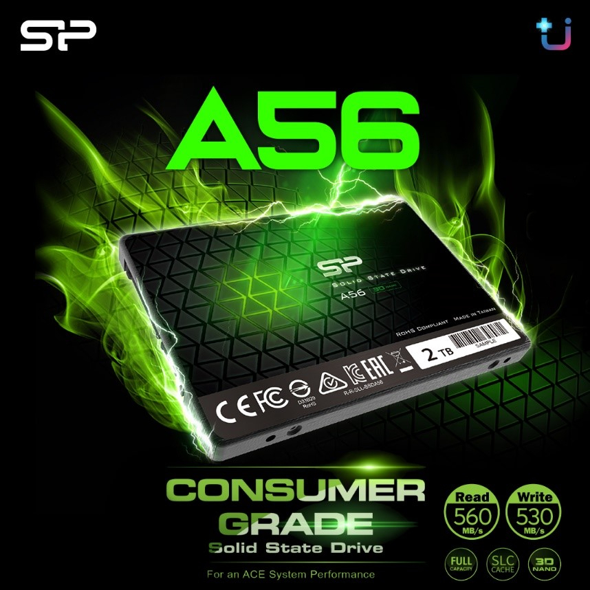 128GB / 256GB / 512GB SSD (เอสเอสดี) Silicon Power A56 SATA III 3D NAND ...