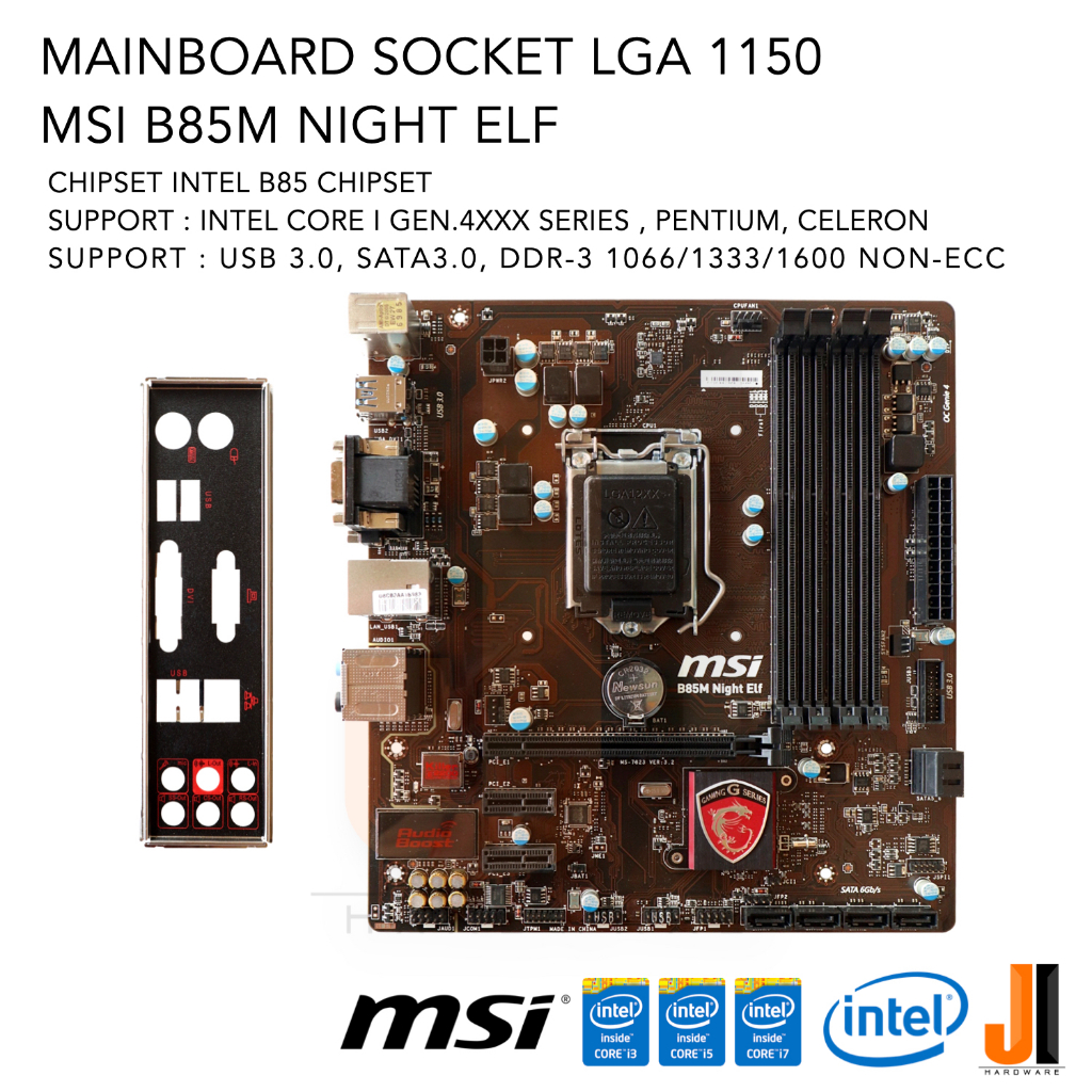 Mainboard MSI B85M Night Elf (LGA1150) Support Intel Core i Gen.4XXX ...
