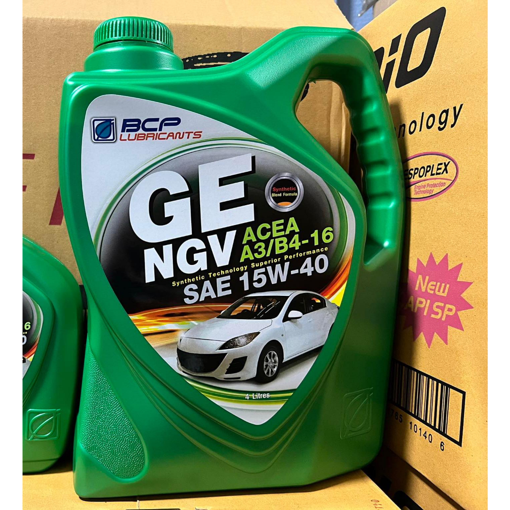 น้ำมันเครื่อง รถยนต์เบนซิน ใช้แก๊สหรือ 2 ระบบ BCP บางจาก GE NGV 15w-40 เบนซิน ขนาด 4 ลิตร ...