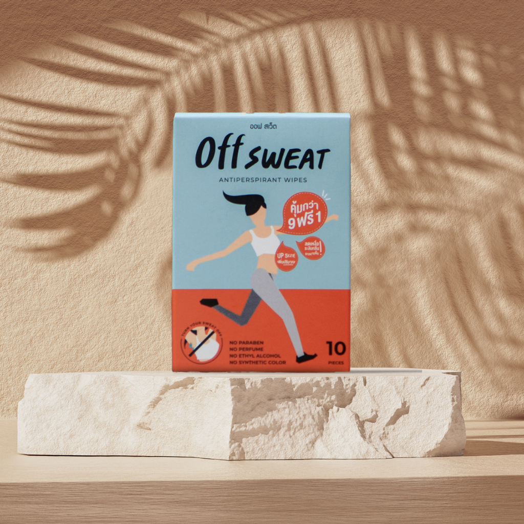 OFF SWEAT antiperspirant wipes 1 box แผ่นระงับเหงื่อ ระงับกลิ่นกาย Exp ...
