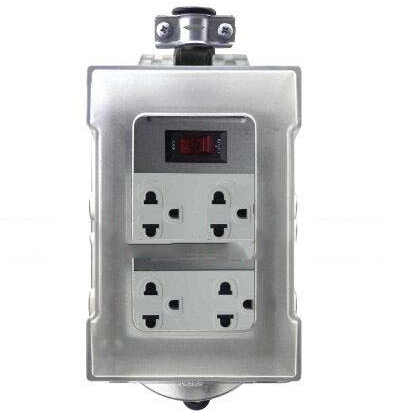 NANO บล็อกยาง บล็อคยาง ปลั๊กพ่วง ปลั๊กสนาม 4x4 16A 3680W พร้อมเต้ารับ มีสวิตช์ มีฝาครอบกันน้ำ ...