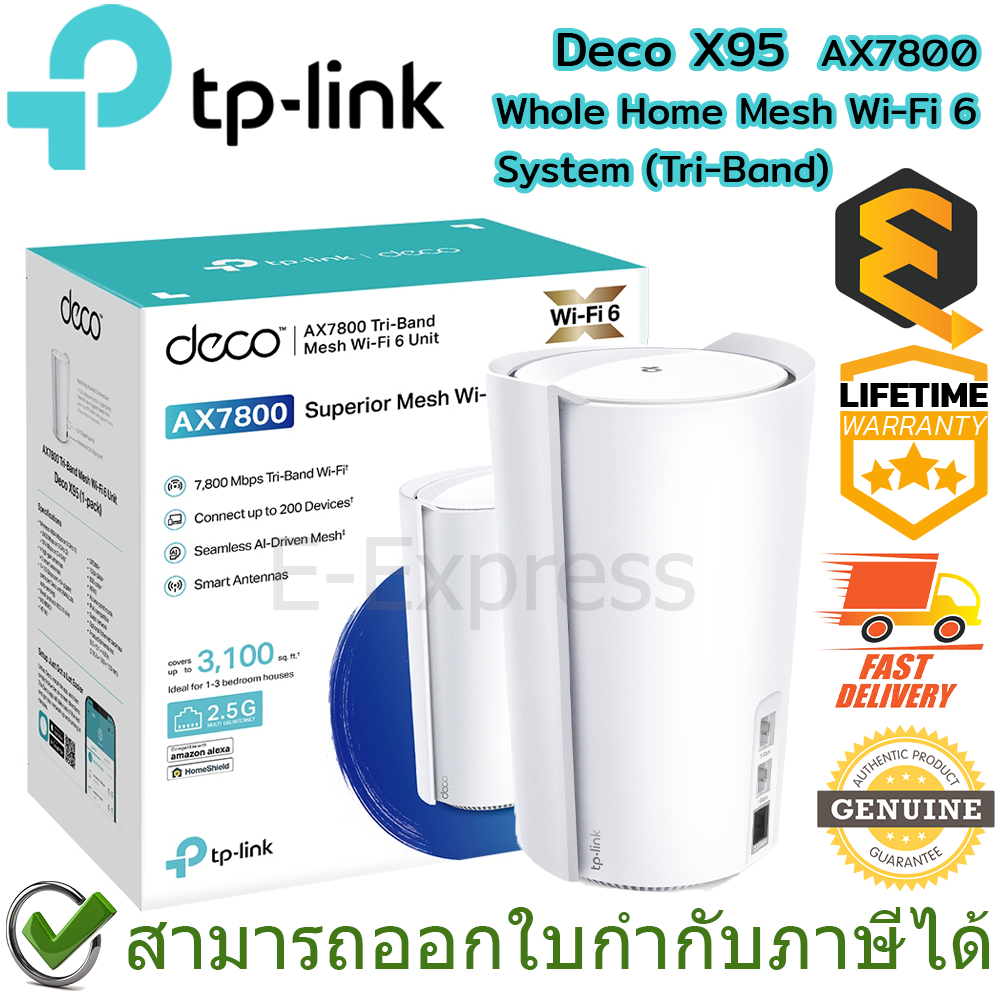 TP-Link Deco X95(1-Pack) AX7800 Whole Home Mesh Wi-Fi 6 System(Tri-Band ...