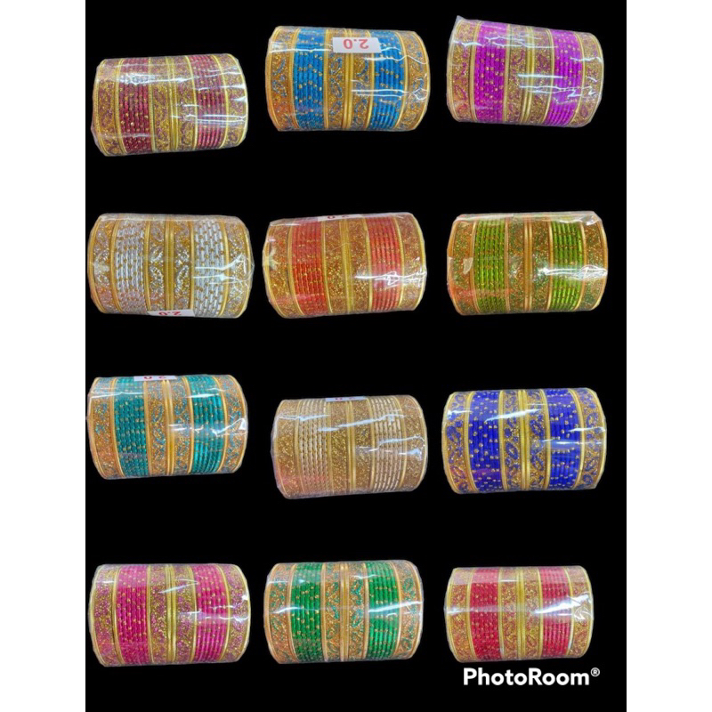 กำไลเด็ก Fashion Gold Tone Colored Indian Kids Bangles 24pcs Set Sizes ...