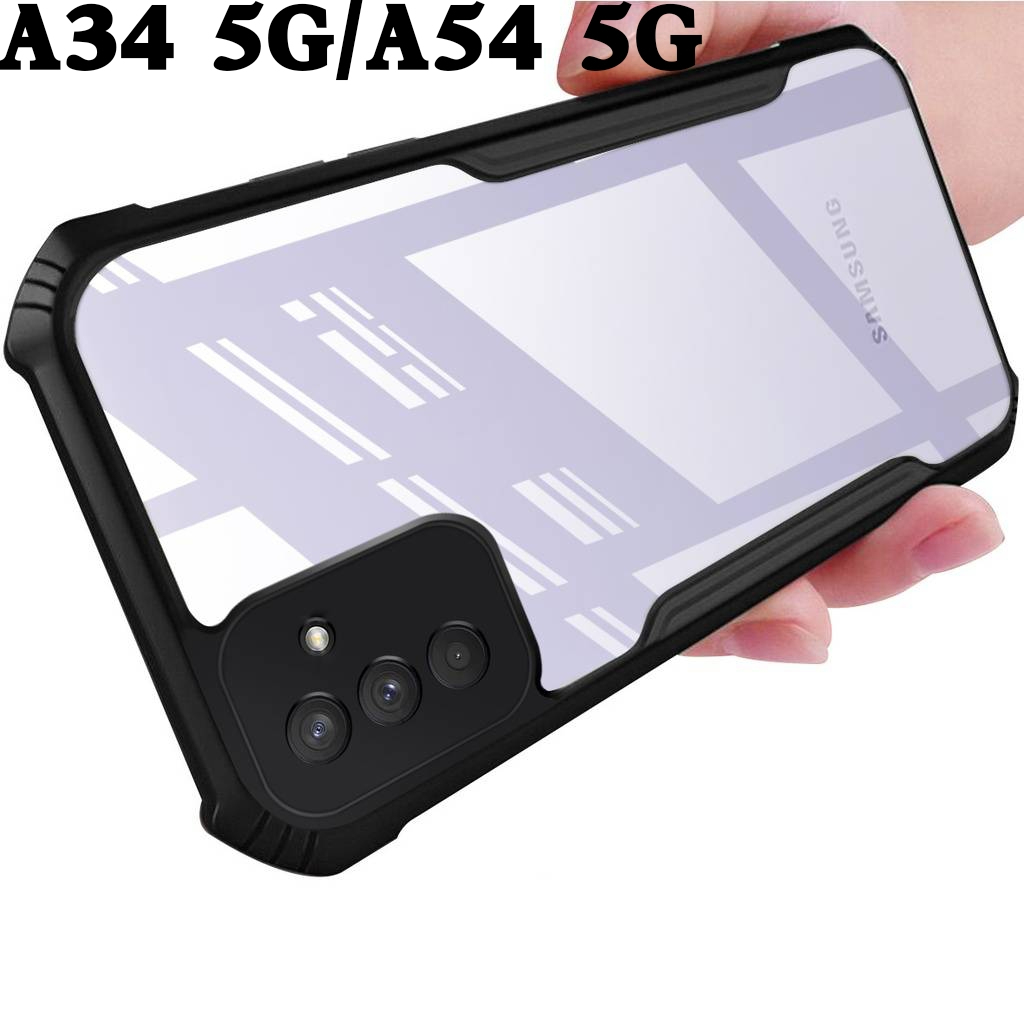 Galaxy S24 Ultra/A25 5G/S23 FE/A05/A05S/A15/M34 5G/M14 5GเคสกันกระแทกขอบสีหลังใสSamsung A24/A14 ...