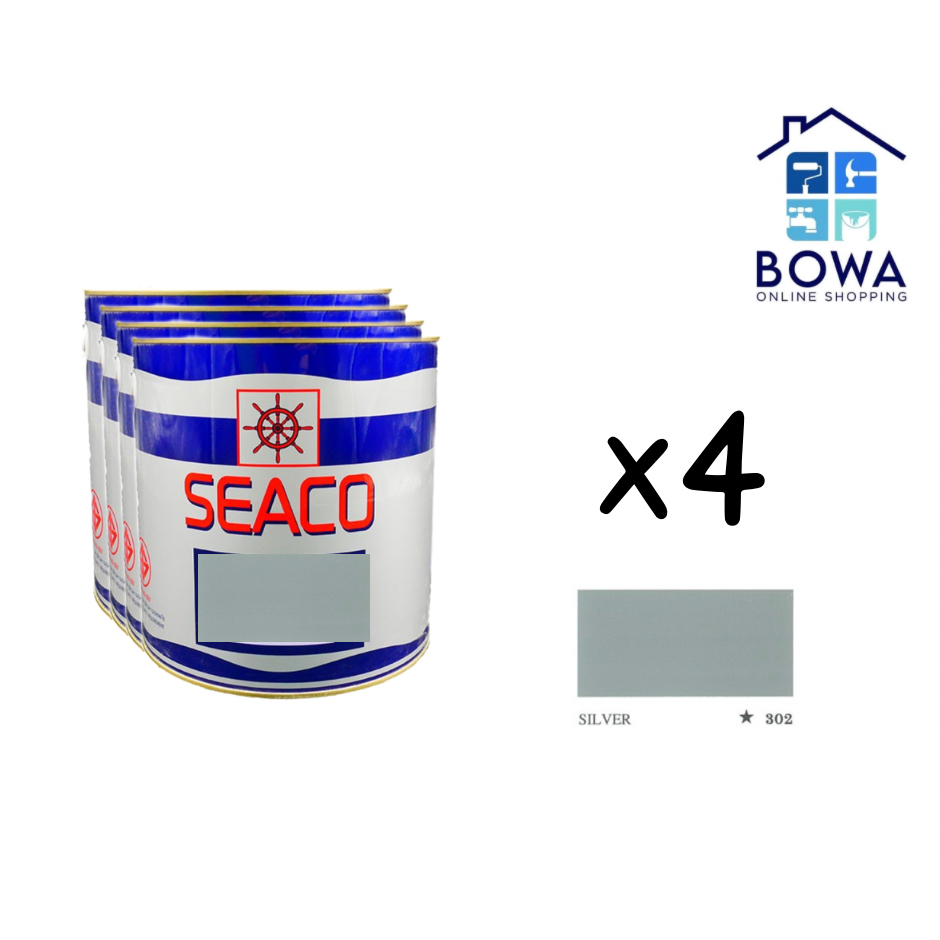 สีน้ำมัน Seaco ขนาด 3.5 L ยกลัง4แกลลอน(เฉดขาว/เทา/ดำ) Bowaonshop ...