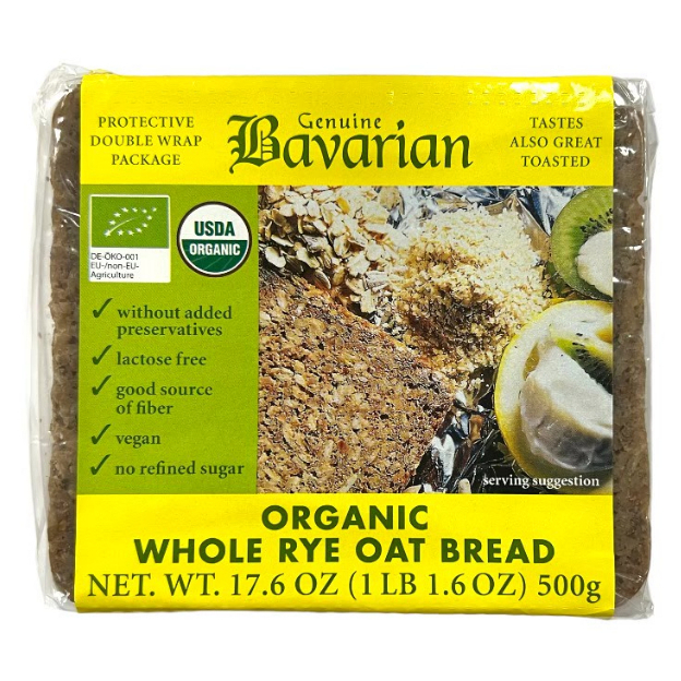 Bavarian Organic Whole Rye Oat Bread 500g | Shopee Thailand