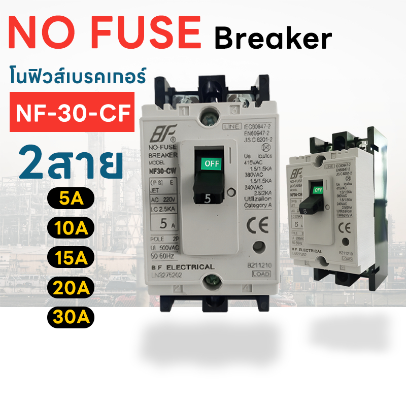 โนฟิวส์ เบรกเกอร์ NF-30-CW 2 สาย NO FUSE BREAKER 2P 5A/10A/15A/20A/30A ...
