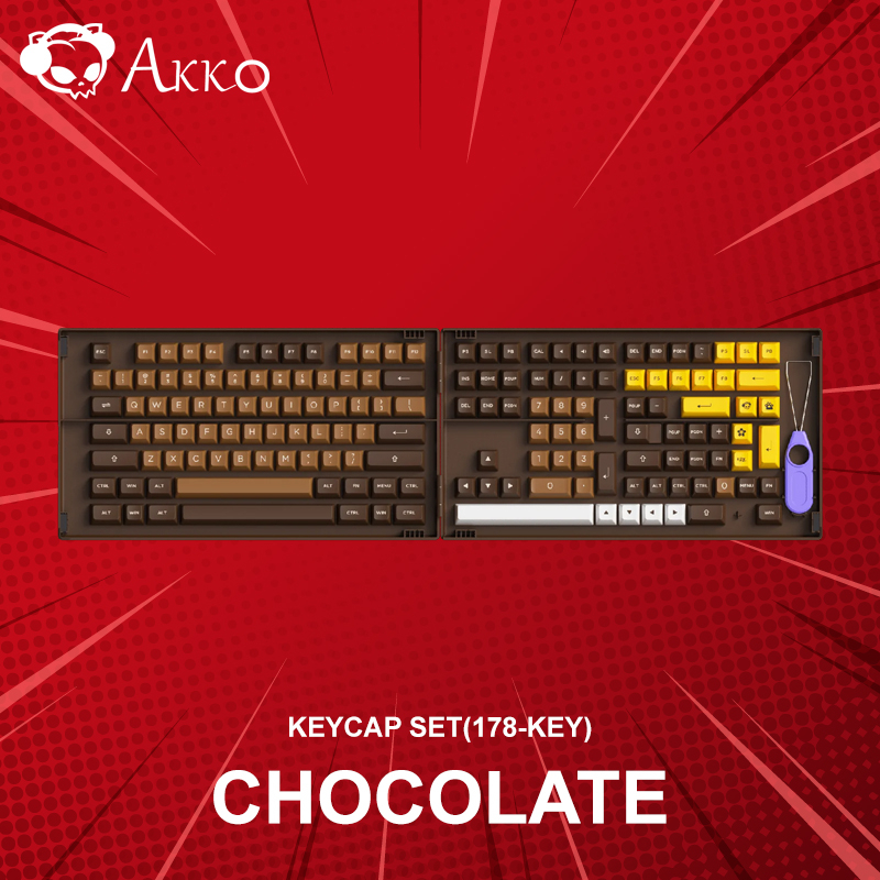 คีย์แคป Akko Chocolate Keycap Set(178-key) | Shopee Thailand