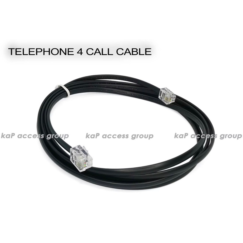 สายโทรศัพท์ สีดำ 4พิน 4C RJ11 เสียบสายโทรศัพท์บ้าน สายสัญญาณ | Shopee ...