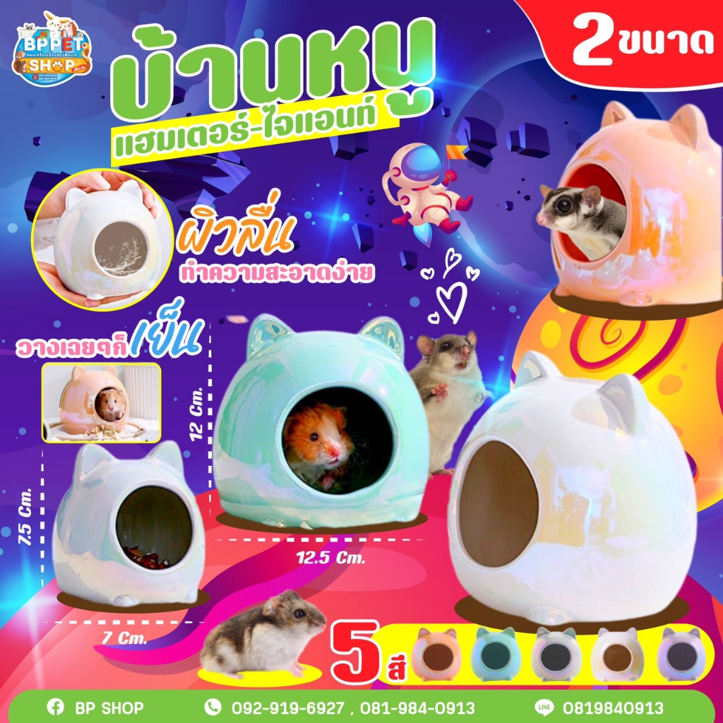 (IPshop) บ้านหนูแฮมเตอร์ บ้านหมีอวกาศ 2 ขนาด บ้านเย็น บ้านหนูแฮมสเตอร์ ...