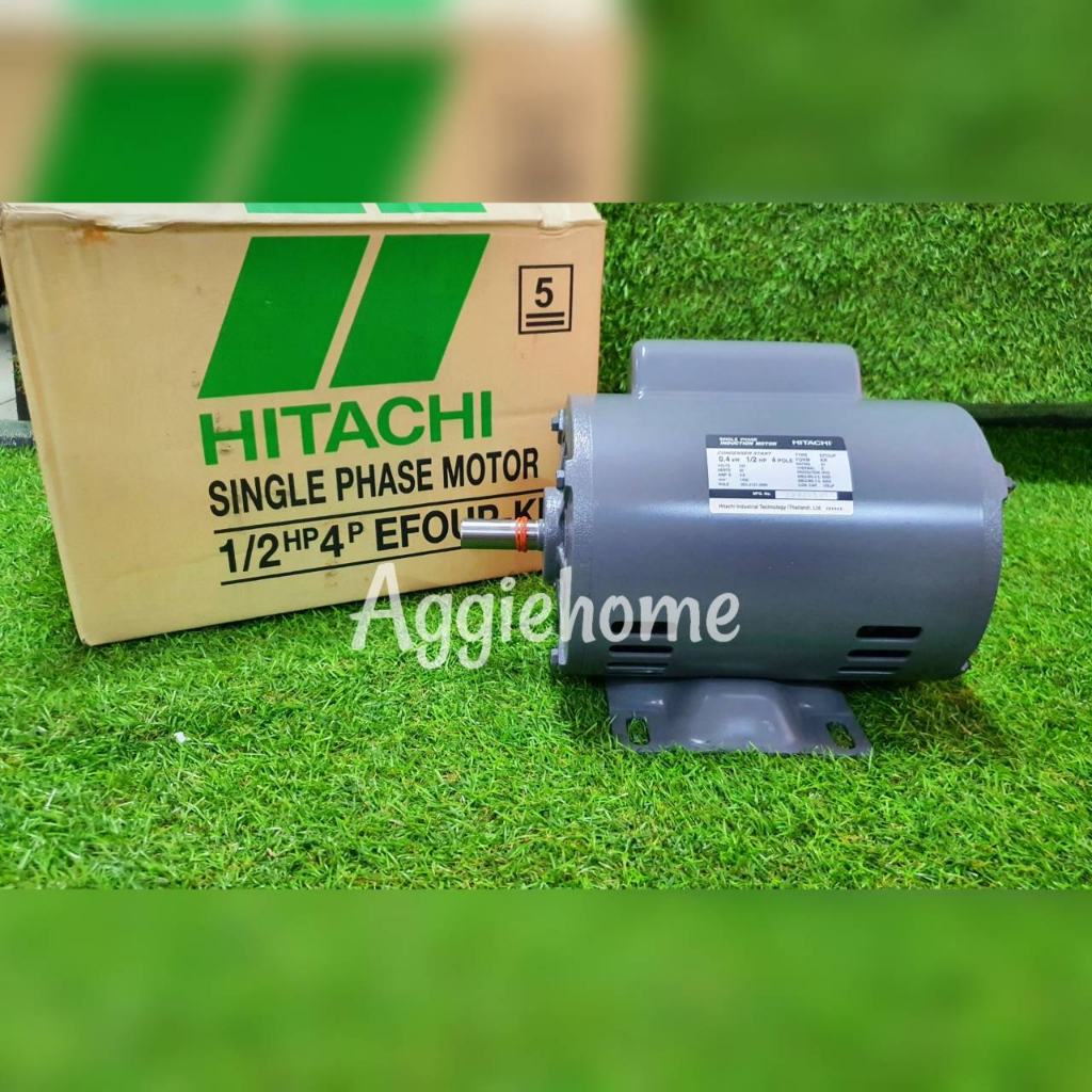 HITACHI มอเตอร์ไฟฟ้า 220V. รุ่น EFOUP-KR 1/2HP 4P (1/2แรงม้า) 0.4kW./ ความเร็วรอบ 1430 รอบ/นาที ...