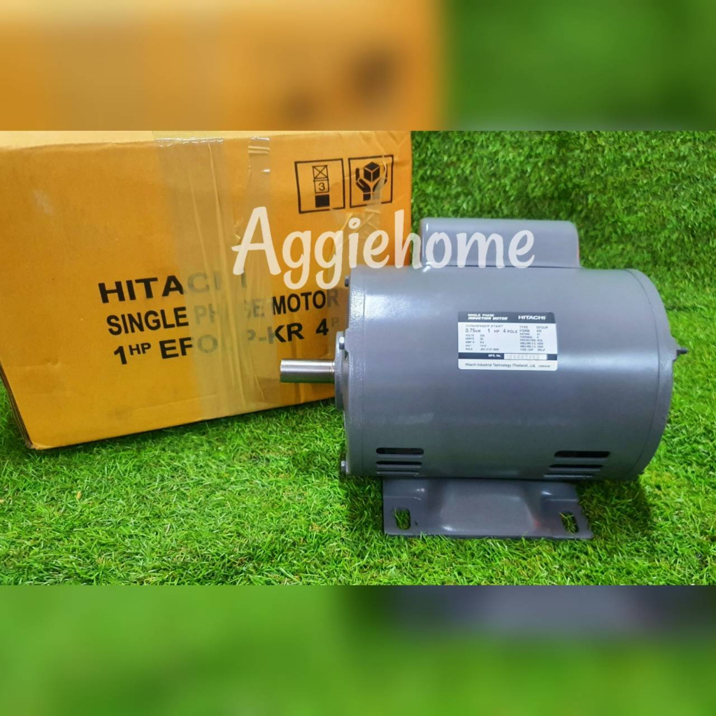 HITACHI มอเตอร์ไฟฟ้า 220V.รุ่น EFOUP-KR 1HP 4P (1แรงม้า) 0.75kW./ ความเร็วรอบ 1410 รอบ/นาที ...