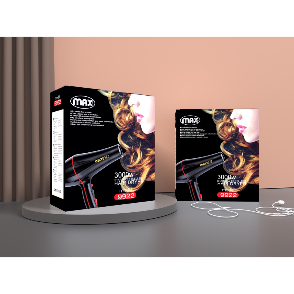 MAX-9922/9933 ไดร์เป่าผม 3000w สายยาว 2.2 เมตร | Shopee Thailand