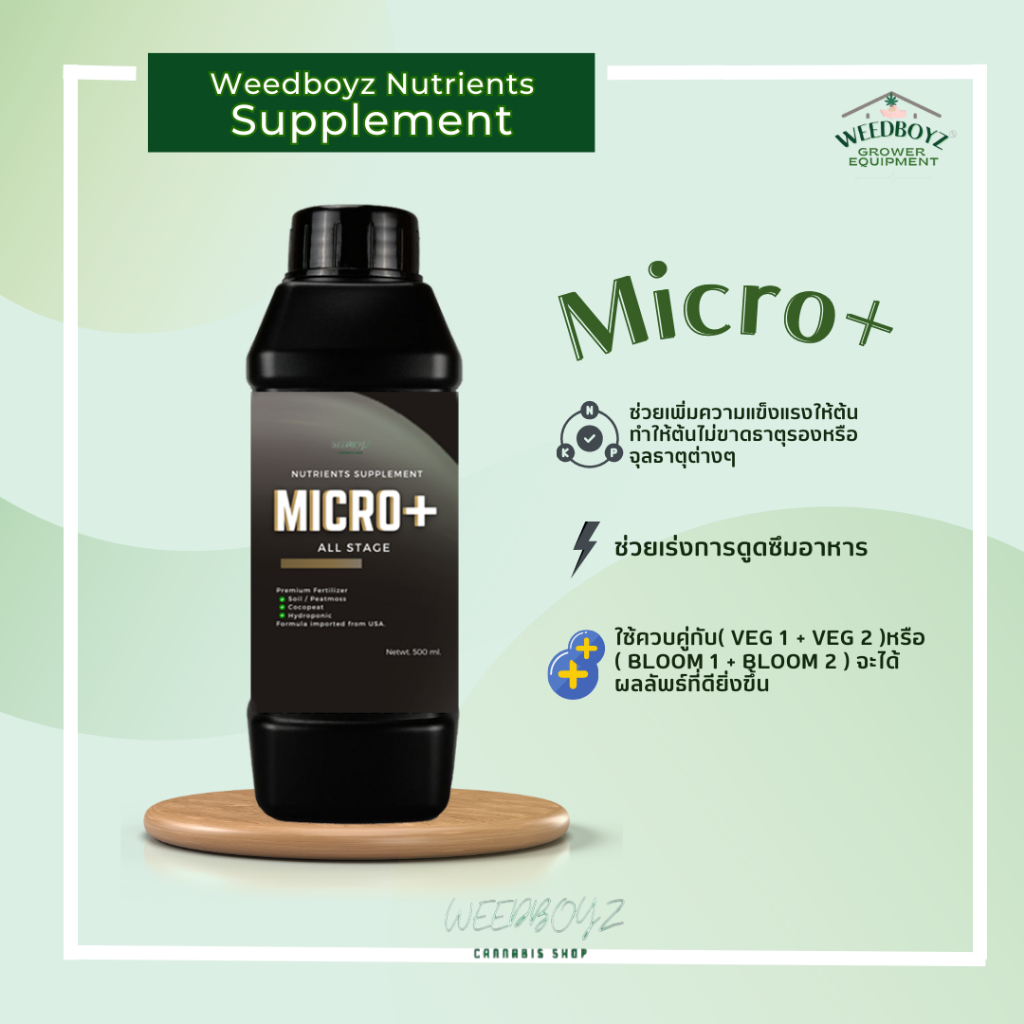 ปุ๋ยเสริมสำหรับกัญชา Micro plus ธาตุอาหารรองและจุลธาตุที่สำคัญ ช่วย ...