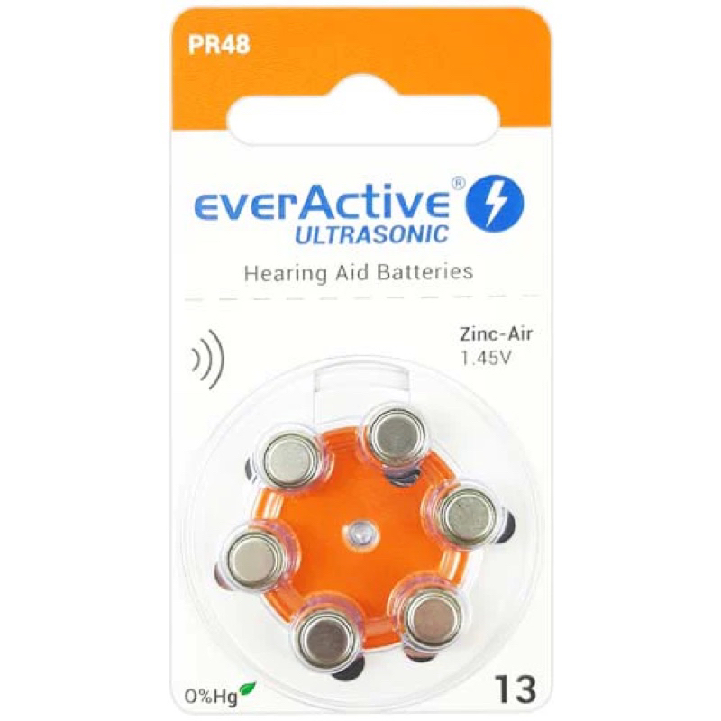 ถ่านเครื่องช่วยฟัง Everactive เลือกขนาด 13, 312 แพค6ก้อน 1.45V ของใหม่ ของแท้ | Shopee Thailand