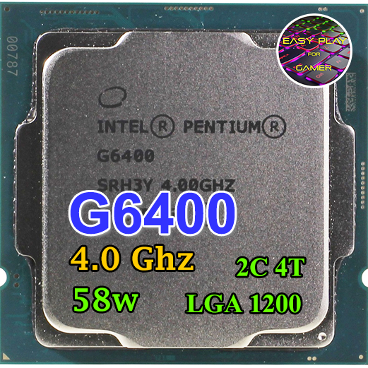 ⚡️ CPU Intel G6400 4.0GHz 2คอ4เทรด LGA 1200 ฟรีซิลิโคน1ซอง G 6400 ...