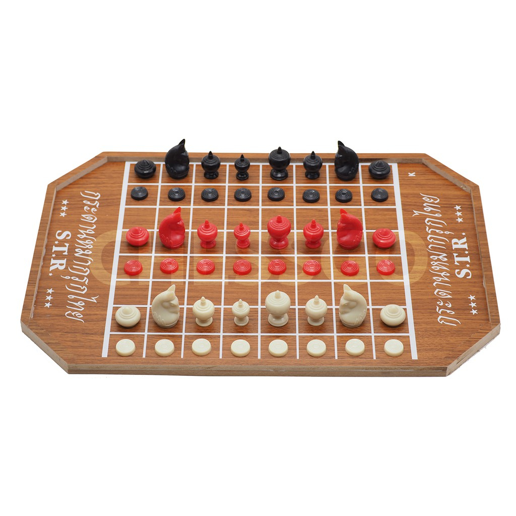 [Super_Chess] ชุดหมากรุกไทย(กระดานไม้อัดSTR+ตัวพลาสติกbermuda) | Shopee ...