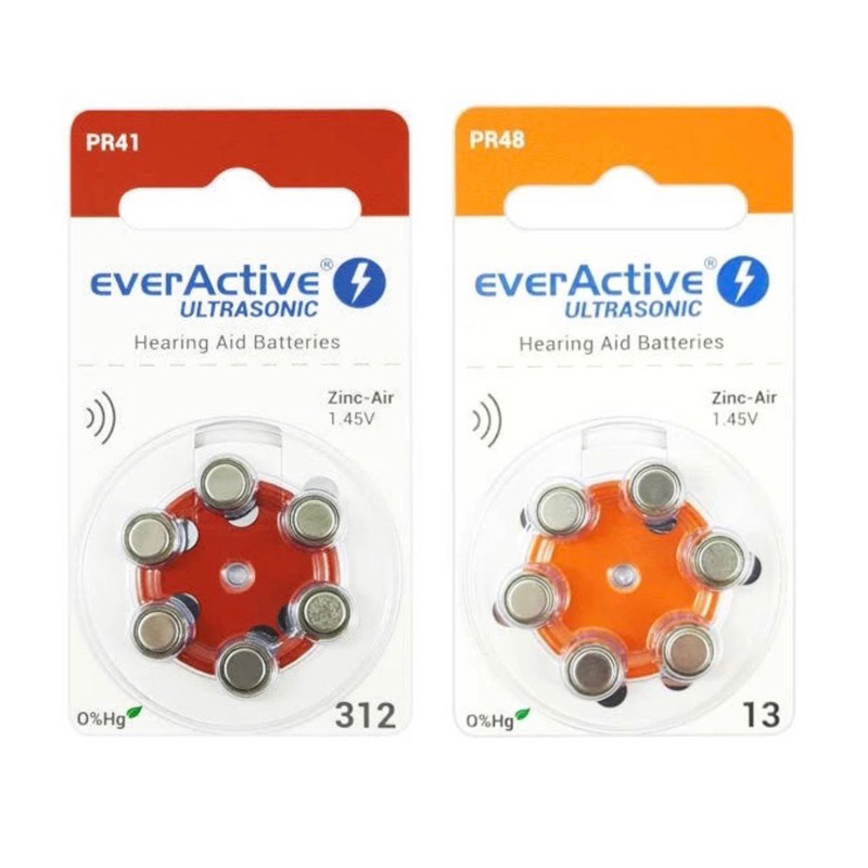 ถ่านเครื่องช่วยฟัง Everactive เลือกขนาด 13, 312 แพค6ก้อน 1.45V ของใหม่ ของแท้ | Shopee Thailand