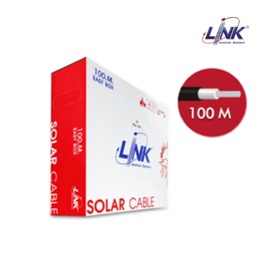 Link PV Solar Cable 4mm 6mm (Black/RED) 100M/Box (สายไฟ PV โซล่าเซล์ ...