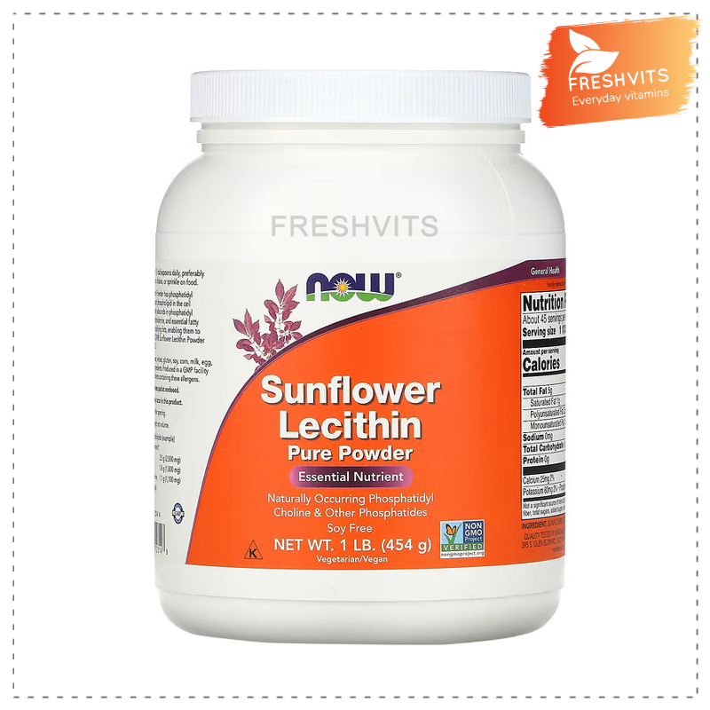 NOW,Sunflower Lecithin, Pure Powder, 1 lb (454 g) | Shopee Thailand
