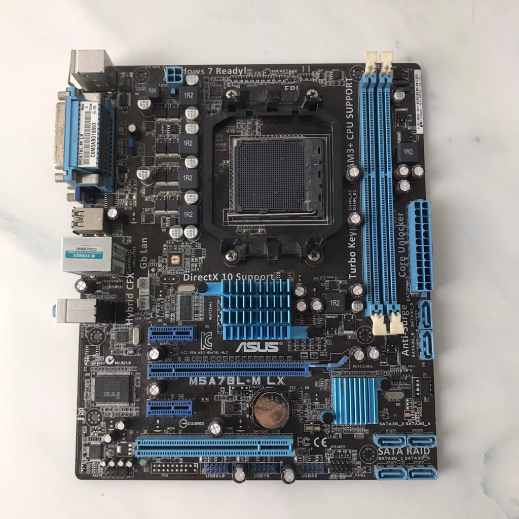 เมนบอร์ด ASUS-M5A78L-M LX turbo key AM3+cpu support +ฝาหลัง (ตีงานช่าง-เมนบอร์ดเกือบปกติ ...