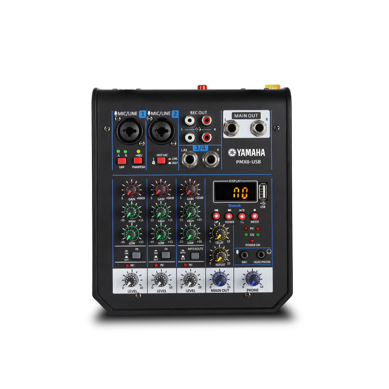 YAMAHA PMX8-USB AUDIO MIXER เครื่องผสมเสียง 4ช่อง ไมโครโฟนไร้สาย Dual ...