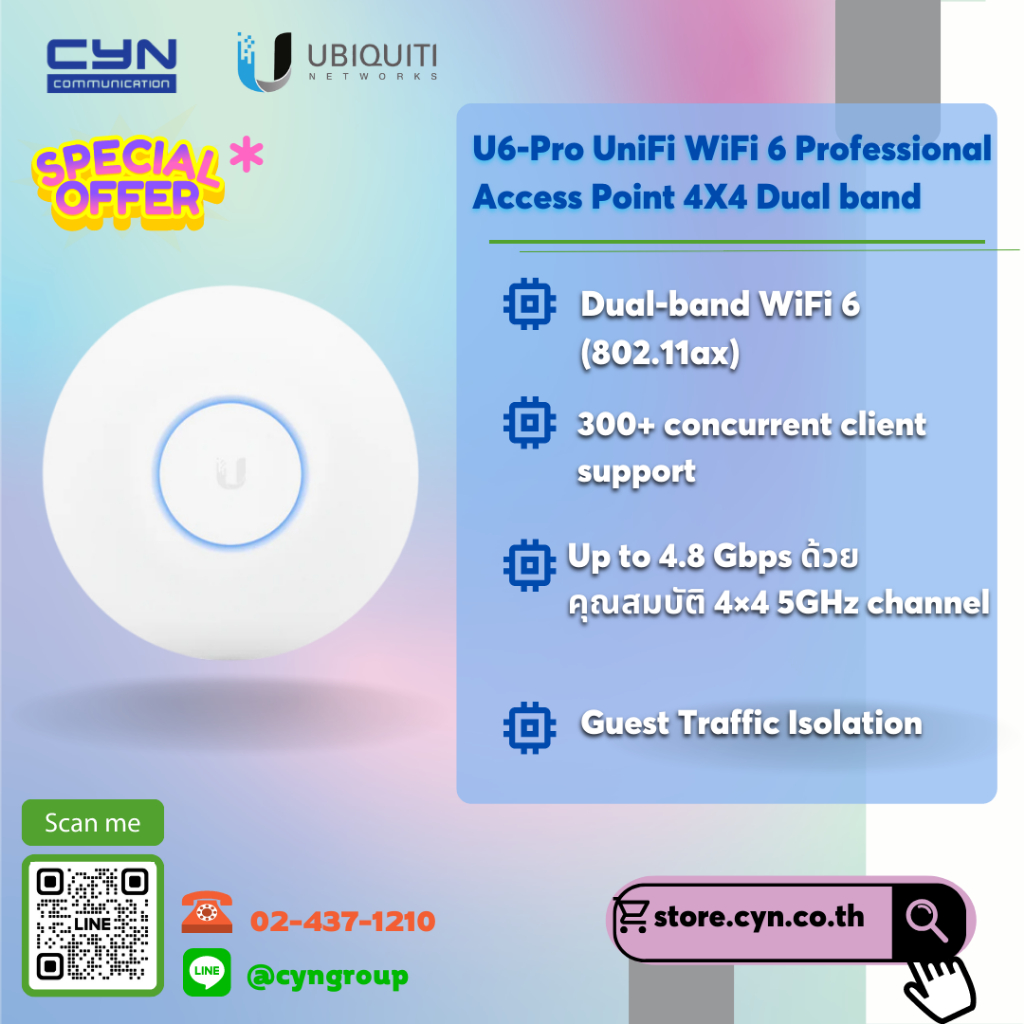 Ubiquiti Unifi U6-Pro UniFi WiFi 6 Professional Access Point 4X4 Dual ...