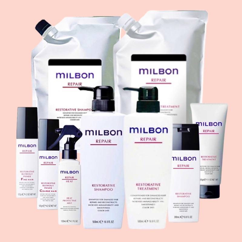 Milbon restorative repair 120 200 1000 ml.สำหรับผมแห้งเสีย | Shopee ...