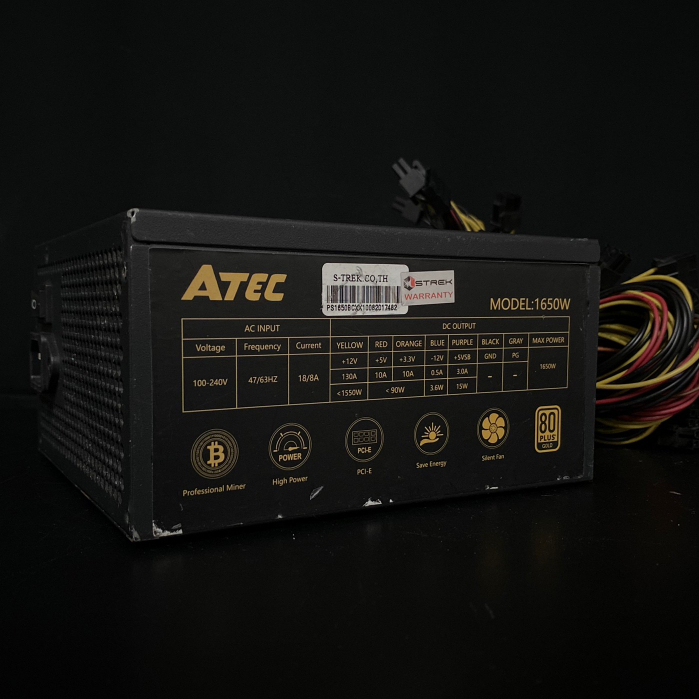 พาวเวอร์ : POWER SUPPLY BITCION ATEC 1650W +80 PLUSGOLD ( PSU 1650w ...