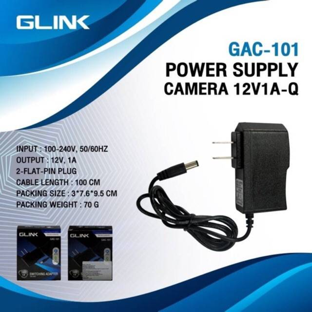 Glink Adapter อะแดปเตอร์กล้องวงจรปิด 12V 1A (5.5x2.5) รุ่น GAC-101 ...