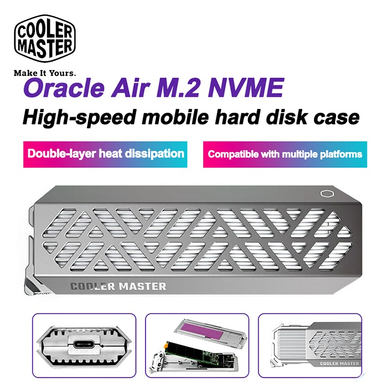 ⚡️กล่องใส่เอ็มดอททู⚡️Cooler Master Oracle Air - NVME M.2 SSD Enclosure USB 3.2 Gen 2 Type-C ...