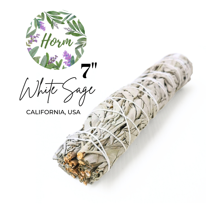 (7" นิ้ว) White sage แคลิฟอร์เนีย ไวท์เสจ จุดไล่พลังงานไม่ดี ป้องกัน ...