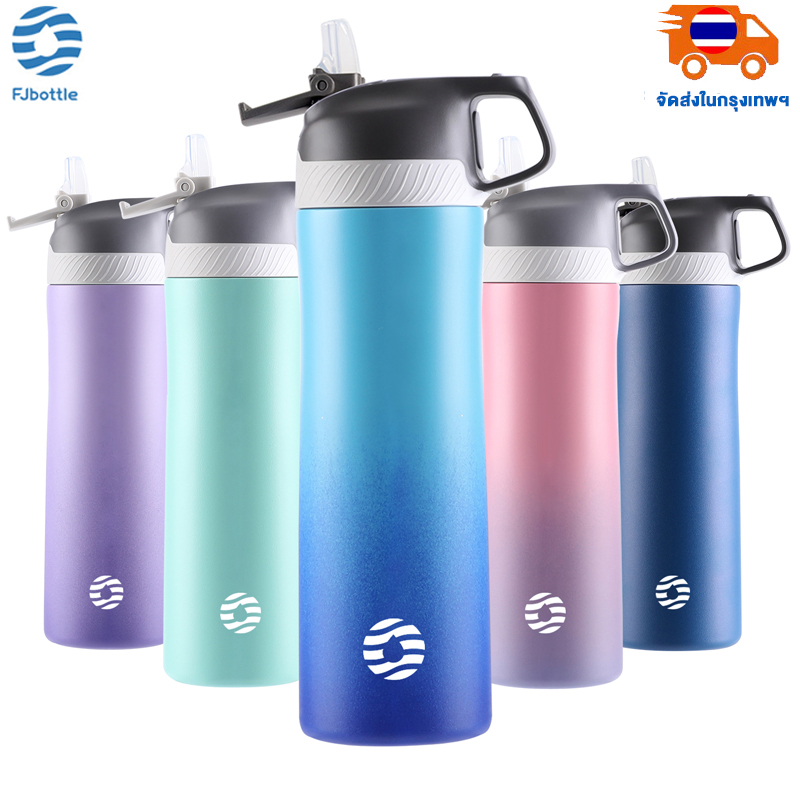 FJbottle กระติกน้ำสูญญากาศ 550ML(19Oz) ขวดน้ำสแตนเลส 18/10 เก็บความเย็นขวดน้ำพร้อมหลอด | Shopee ...