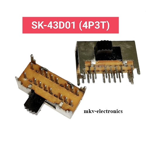 (1ตัว) SK-43D01 , (4P3T) 3-4-1 , สวิตซ์เลื่อน3ตำแหน่ง 16ขา แนวนอน สินค้าใหม่ (รหัสสินค้า M03242 ...