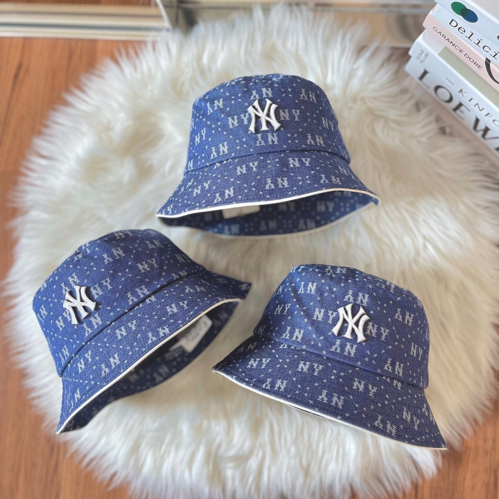 หมวก Bucket MLB Denim Dia Monogram Bucket Hat 2 สี | Shopee Thailand