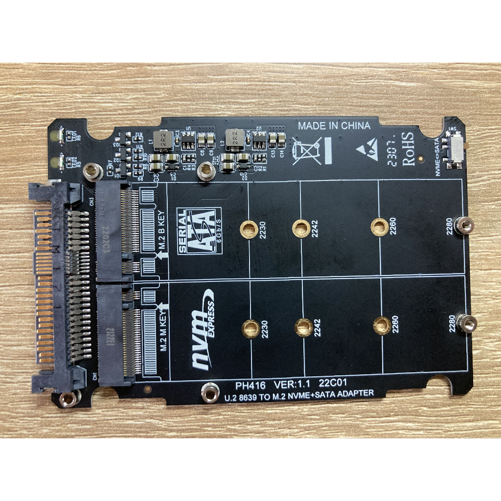 อะแดปเตอร์แปลง M.2 SSD เป็น U.2 2in1 M.2 NVMe และ SATA-Bus NGFF SSD ...