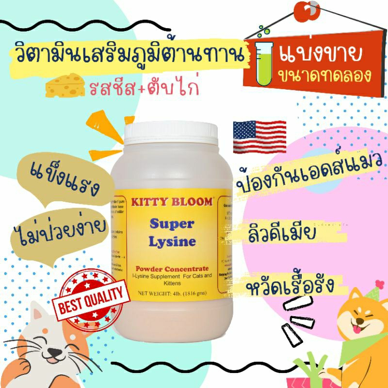 🔥แบ่งขาย🔥 Kitty Bloom Super Lysine วิตามินเสริมภูมิต้านทาน สำหรับสัตว์ ...