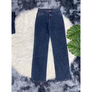 กางเกงยีนส์กระบอกเล็กเอวสูงผ้ายืด รหัส B80 (2233) | Shopee Thailand