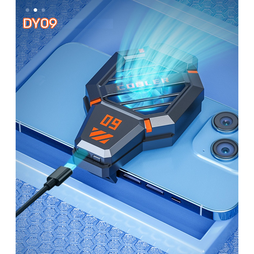 DY09 พัดลมระบายความร้อนมือถือ (มี 2 รุ่น) มีแบตในตัว ปรับความเณ้วได้ 2 ระดับ Cooler Cooling พัด ...