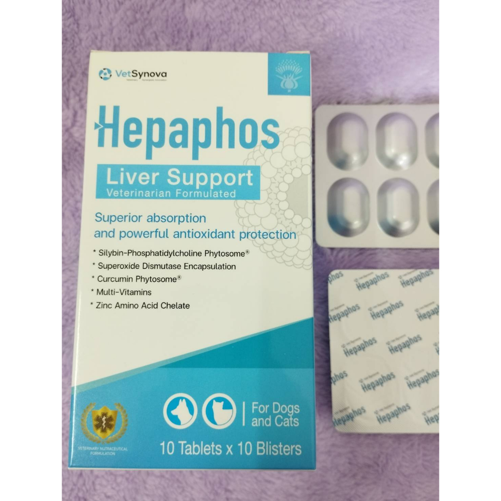 Hepaphos Liver Support (100เม็ด) วิตามินบำรุงตับสำหรับน้องหมาและน้องแมว ...
