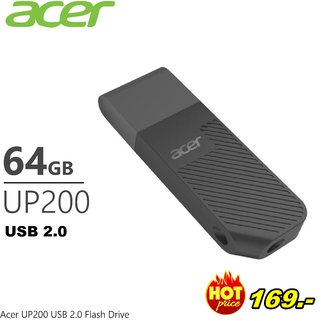 ACER UP200 USB 2.0 FLASH DRIVE 64GB (แฟลชไดร์ฟ) | Shopee Thailand