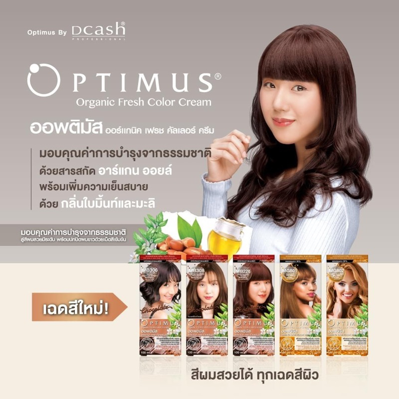 Dcash Optimus สีผมดีแคช ออพติมัส คัลเลอร์ครีม ครีมเปลี่ยนสีผม(ตัดฝานะคะ) | Shopee Thailand