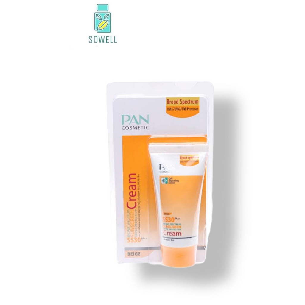 PAN SUN SCREEN SS30 แพนครีมกันแดดSS30 บรอดสเปกตรัมซันสกรีนครีม30ก. ...