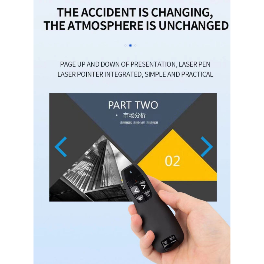 2.4GHz Wireless Presenter USB Remote Control Presentation Mouse Pointer ...