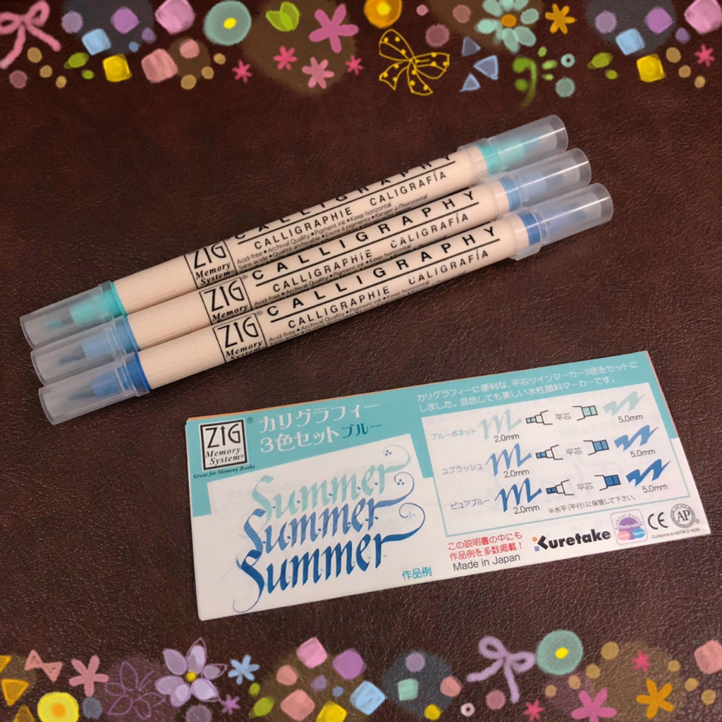 เซ็ตปากกา Kuretake ZIG Memory System Calligraphy Pen รวม 3 สีในเซ็ต หัว ...