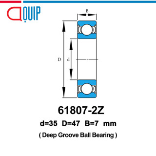 61807-2Z UBC ตลับลูกปืนเม็ดกลมร่องลึก สำหรับงานอุตสาหกรรม ฝาเหล็ก 2 ...