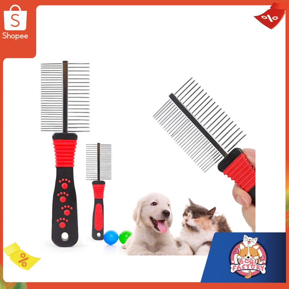 Boqi Factory หวีแสตนเลส 2 ความถี่ สุนัขและแมว หวีแปรงขนสัตว์เลี้ยง หวีแปรงขนสุนัขและแมว 10009 ...