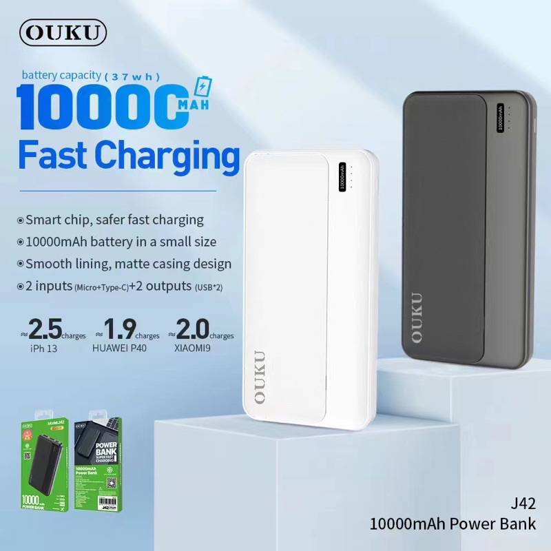 OUKU J42 แบตสำรอง 10,000 MAH POWER BANK มีมอก. พร้อมส่ง | Shopee Thailand
