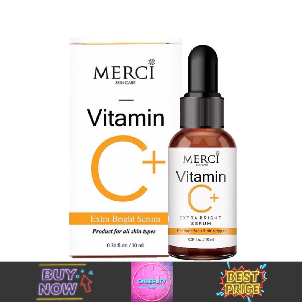 Merci Vitamin C Extra Bright Serum เมอร์ซี่ วิตามินซี เอ็กซ์ตร้า ไบร์ท เซรั่ม (10ml.) | Shopee ...